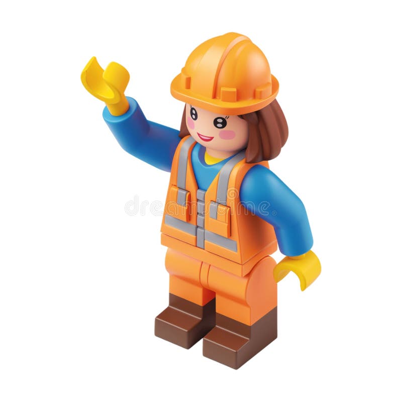 Construction Worker Standing Toy on Transparent Background - Ai ...