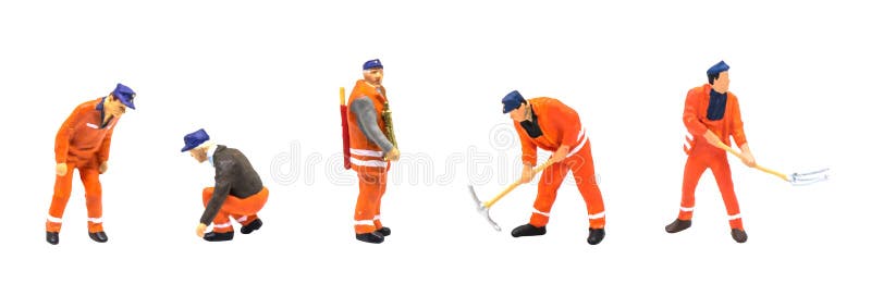Construction Worker Standing and Working in Posture Isolated on White ...