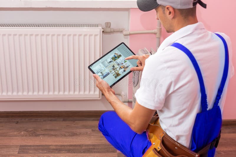 Construction Worker with a Tablet Planning Developer Concept Stock ...