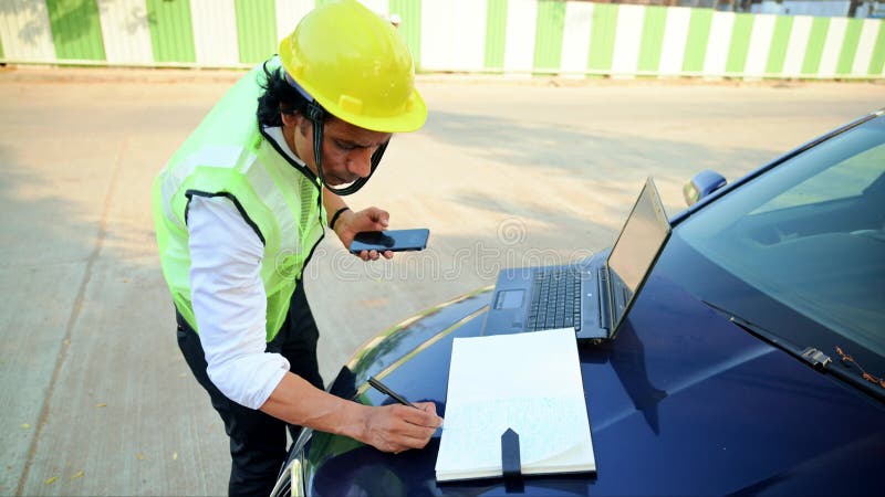 Construction Worker Taking Notes Stock Footage - Video of standing ...