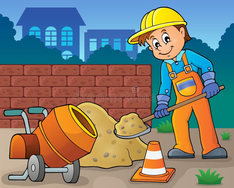 Construction Worker Theme Image 6 Stock Vector - Illustration of ...