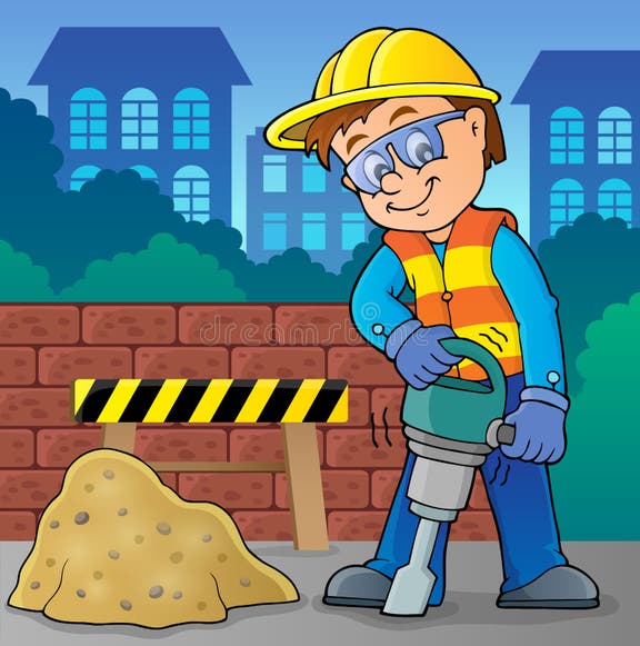 Construction Worker Theme Image 8 Stock Vector - Illustration of ...