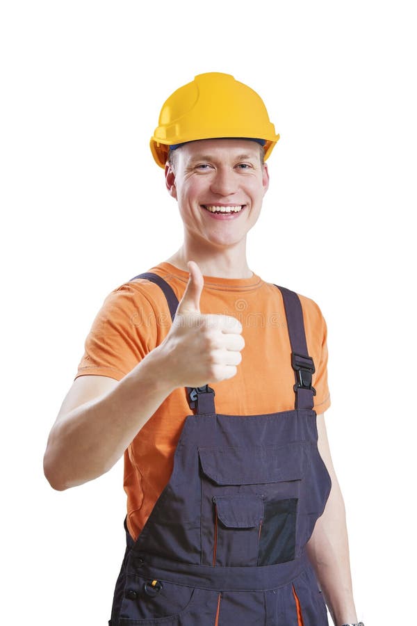 Construction Worker Thumbs Up Stock Photo - Image of construction ...