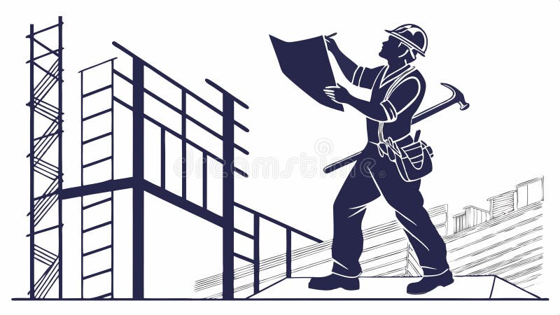 Construction Worker with Tools, Building Profession Vector. Vector ...