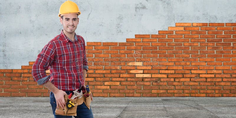 Construction Worker with Tools Stock Photo - Image of male, safety ...
