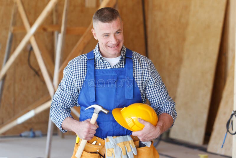 Construction Worker with Tools Stock Image - Image of professional ...