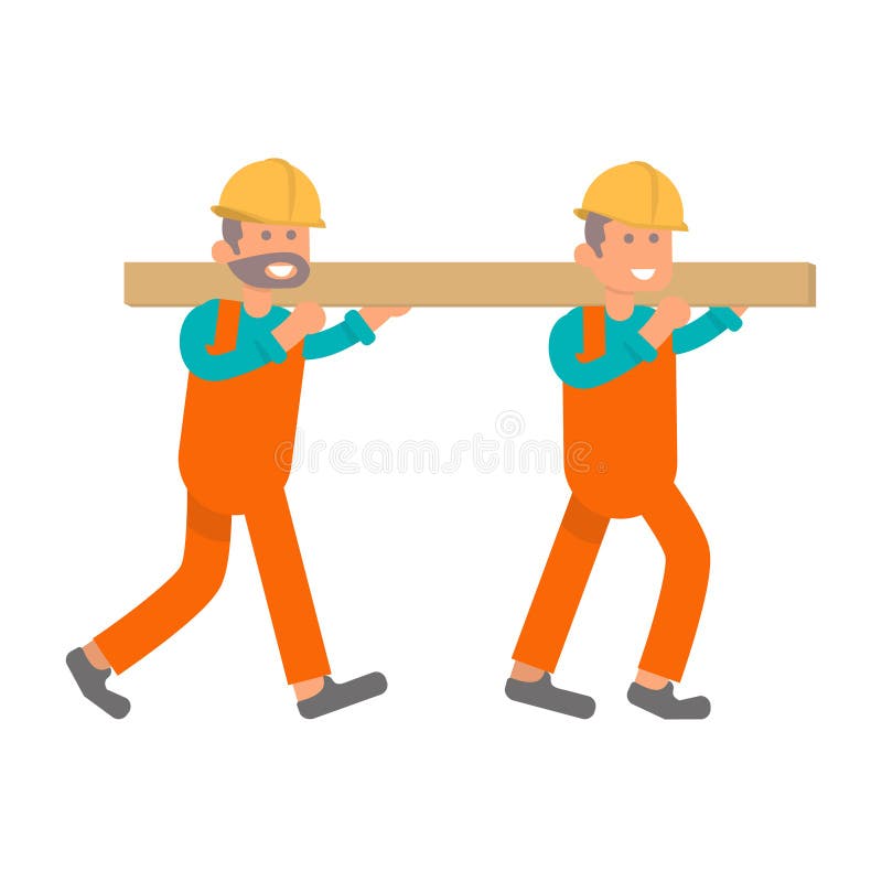 Construction Worker, Two Laborers Stock Vector - Illustration of ...