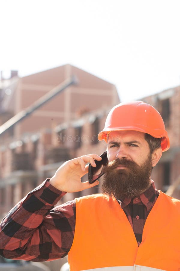 Construction Worker in Uniform and Safety Equipment Have Job on ...