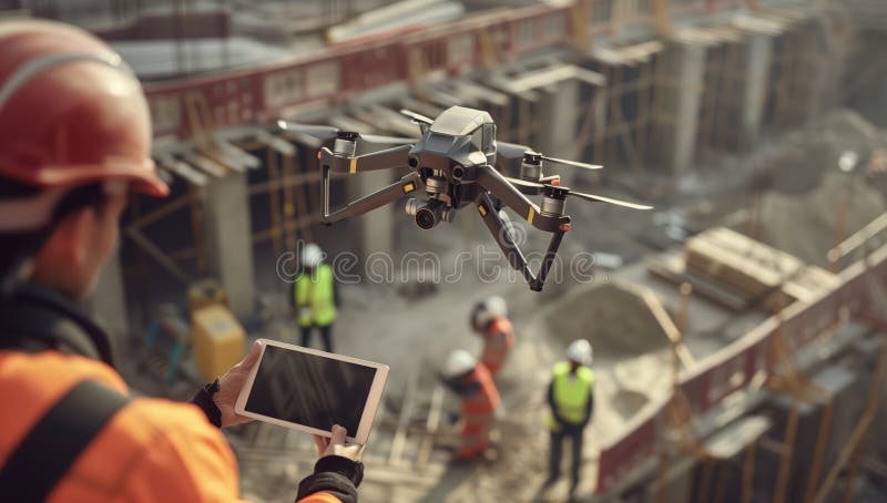 Construction Worker Uses Drone To Capture Site at Engineering Event ...