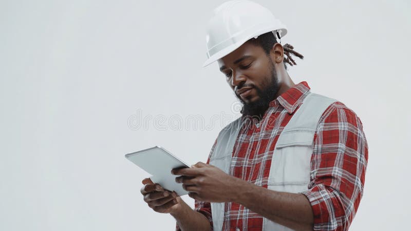 Construction Worker Using Tablet Digital Technology Onsite Stock Photos ...
