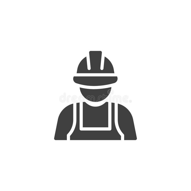 Construction Worker Vector Icon Stock Vector - Illustration of icon ...