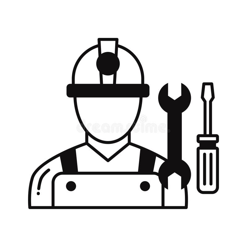 Construction Worker Wearing Mask Vector Icon Which Can Easily Modify or ...