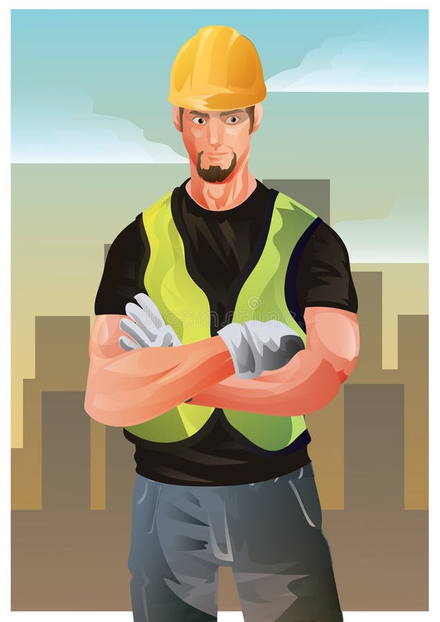 Construction Worker. Vector Illustration Decorative Design Stock ...