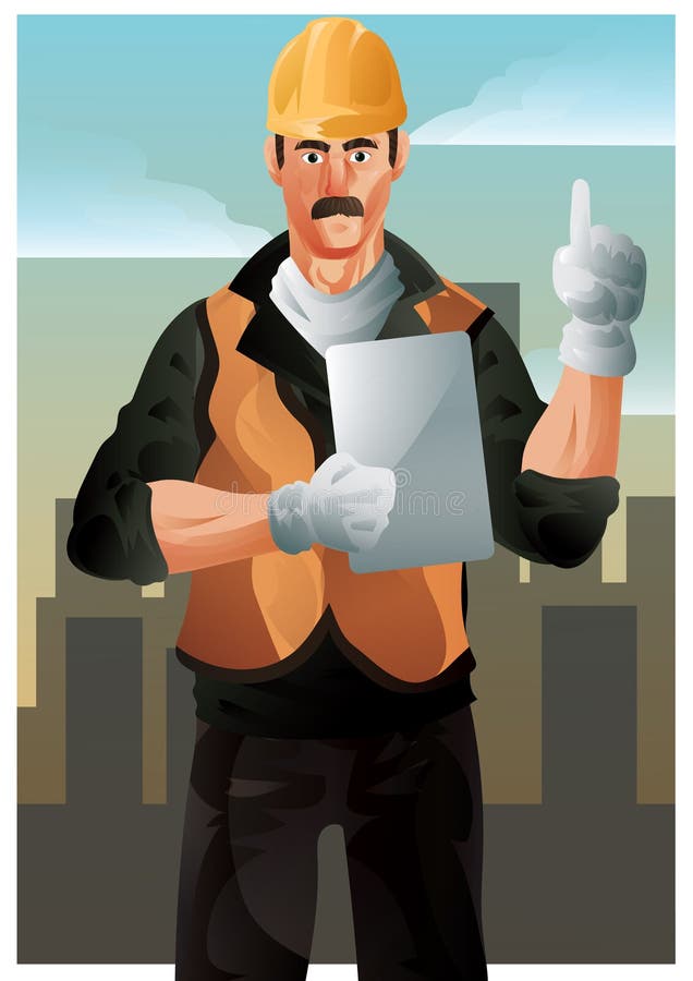 Construction Worker. Vector Illustration Decorative Design Stock Vector ...