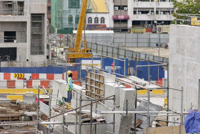 A Construction Worker Waiting for Instruction. Stock Image - Image of ...