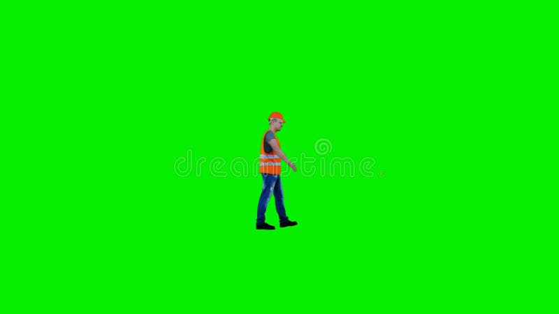 Construction Worker Walking, Green Screen Stock Footage - Video of ...