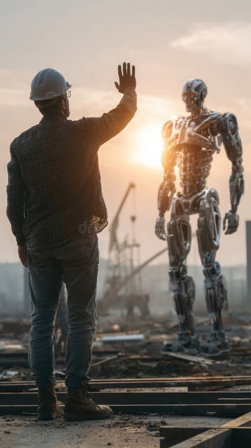 Construction worker waving stock image. Image of engineer - 23003881