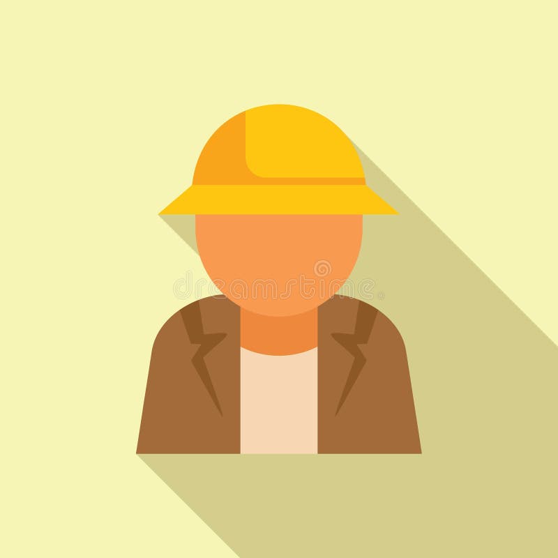 Construction Worker Wearing Hard Hat Icon Stock Vector - Illustration ...