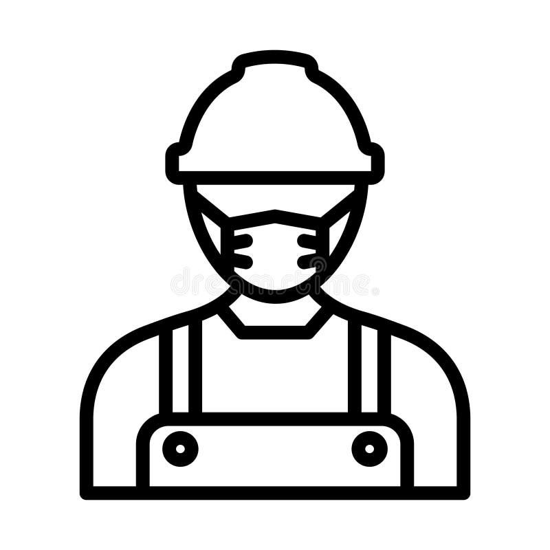 Construction Worker Wearing Mask Stock Illustrations – 730 Construction ...