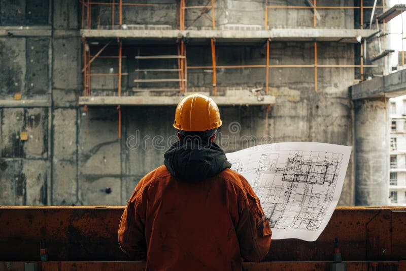 A Construction Worker Wearing a Yellow Helmet, Concept of Focus and ...
