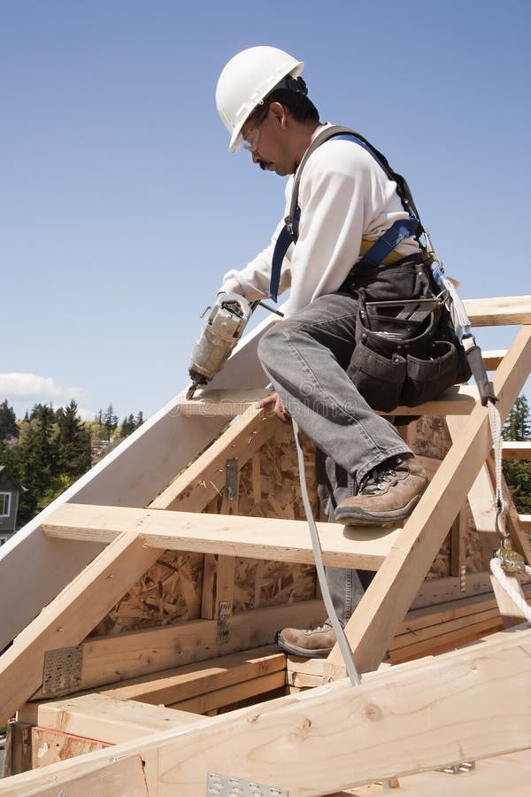 Construction Worker at Work Stock Image - Image of person, lifestyle ...