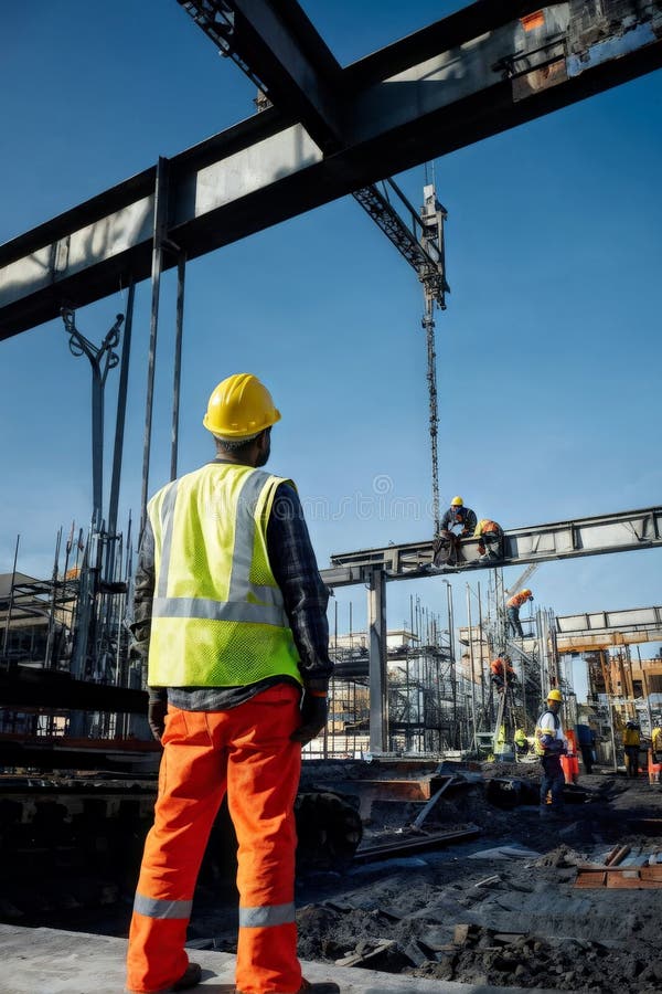 Construction Worker at Work Stock Illustration - Illustration of ...