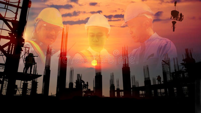 Construction Worker Work Loads in Construction Site with Project ...