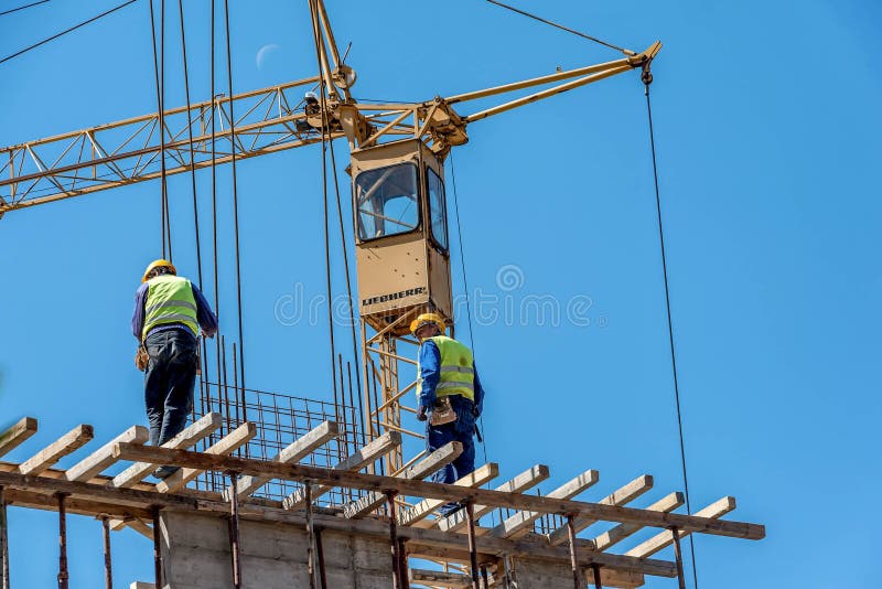 Construction Worker Working on Construction Site Editorial Stock Image ...