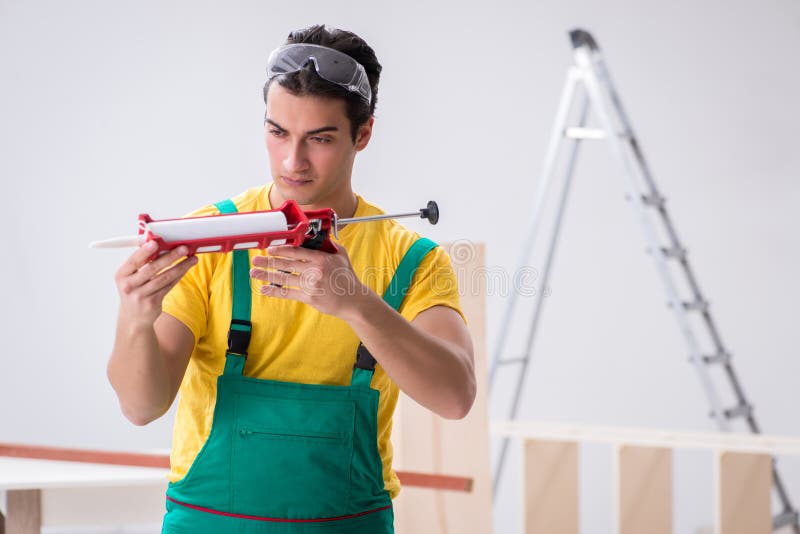 The Construction Worker Working on Contractor Site Stock Image - Image ...