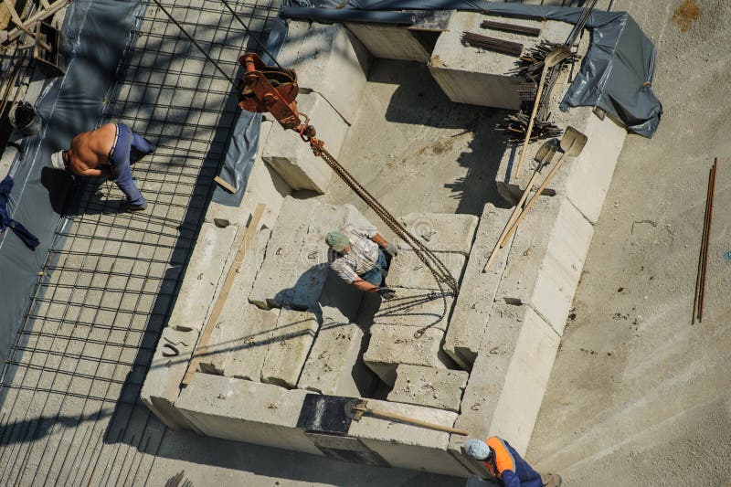 Construction Worker Working a Construction Site. Stock Photo - Image of ...