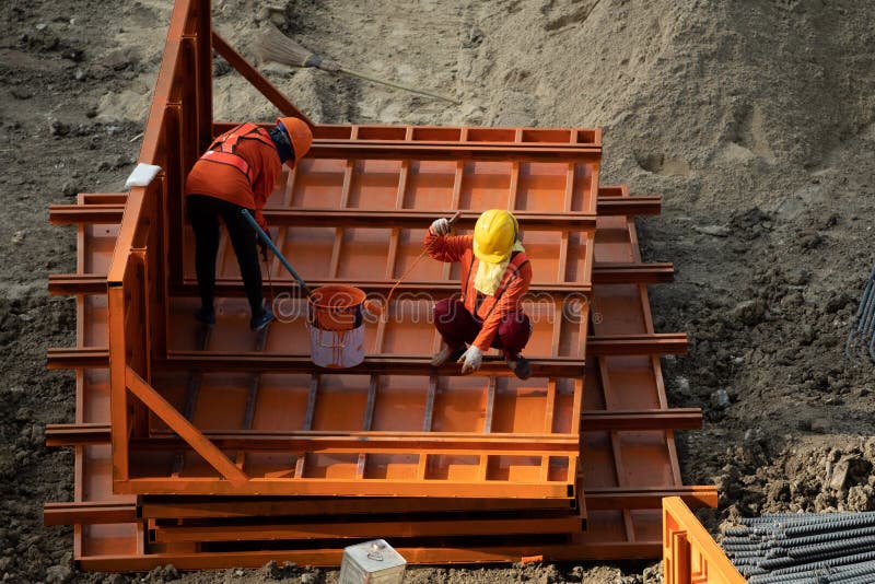 A Construction Worker in Workplace Editorial Stock Image - Image of ...