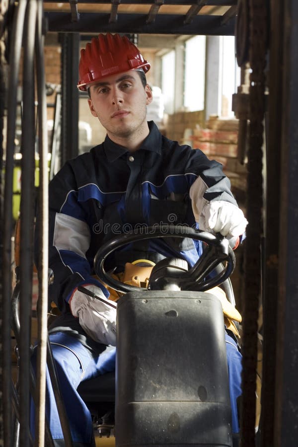 Construction Workerer on Workplace Drive Machine Stock Image - Image of ...