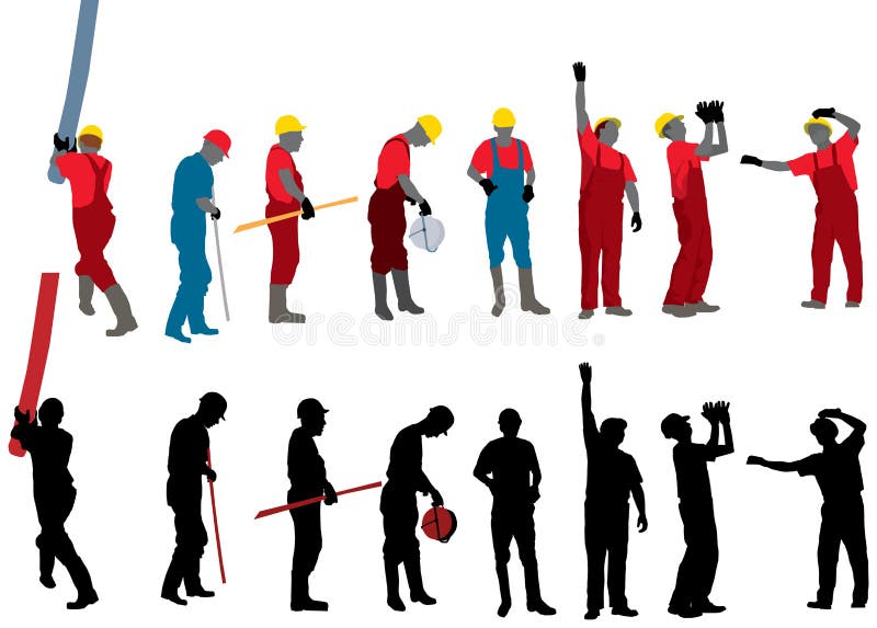 Construction workers team stock vector. Illustration of background ...