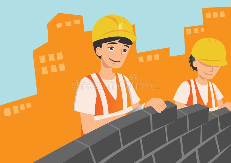 Man Building Wall Stock Illustrations – 7,289 Man Building Wall Stock ...