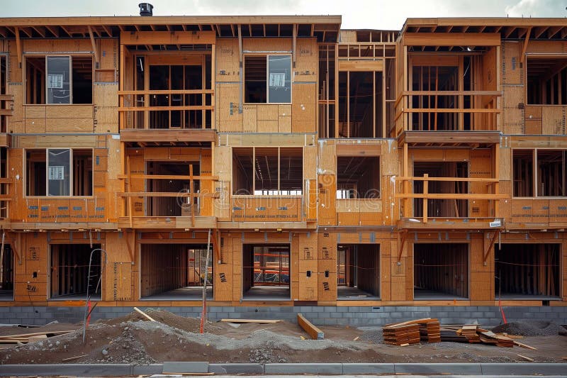 Construction Workers are Actively Building a Multi-unit Residence with ...