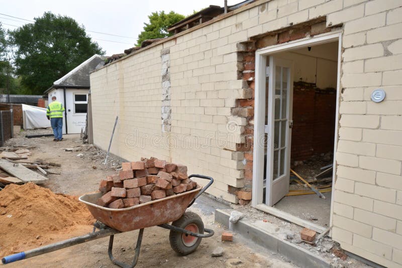 Breaking Down Wall for Renovation To Build Door Entrance Stock ...