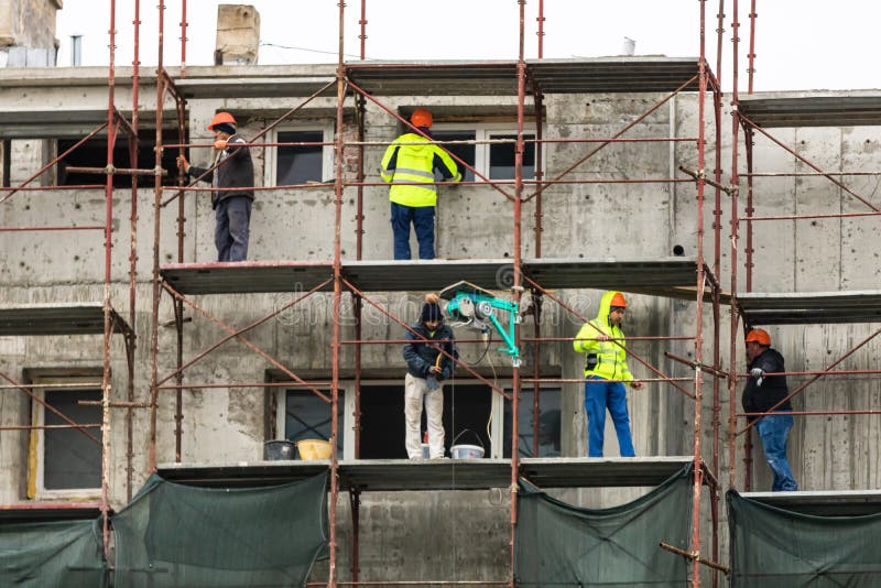 Construction Workers in Bucharest, Romania, 2021 Editorial Stock Photo ...