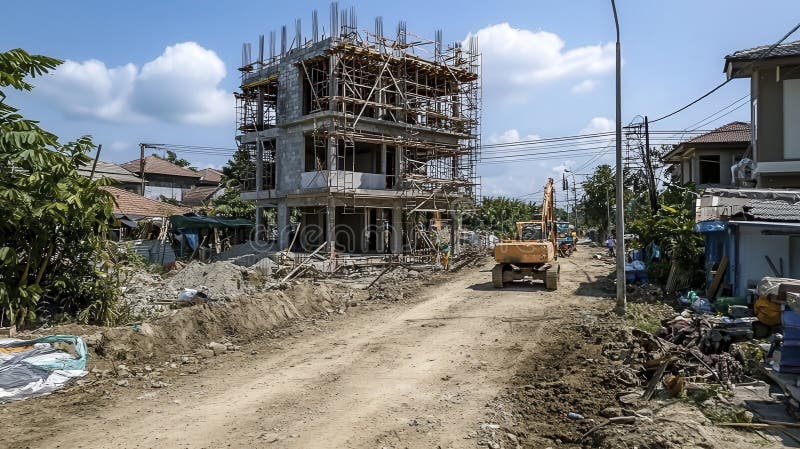 Construction Workers Building Growing Cities in Thailand Urban ...