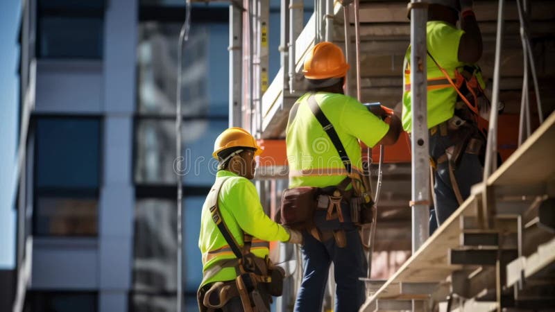 Construction Workers Building a New Modern Building Stock Video - Video ...