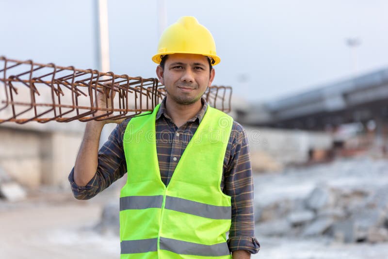Construction Workers Carrying Metal Stock Photo - Image of contractor ...