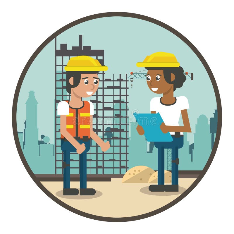 Construction Workers Cartoons Stock Vector - Illustration of builder ...