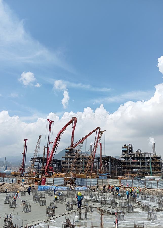Construction Workers in the Casting and Casting Area are Busy Working ...