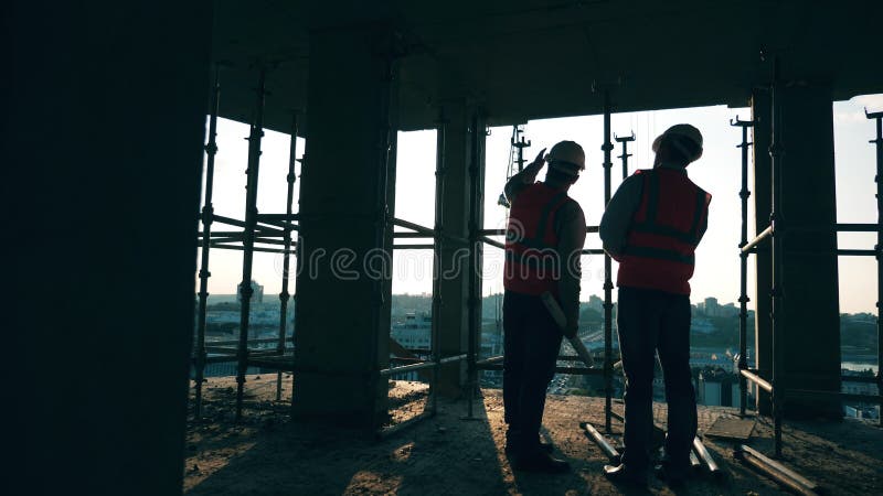 Construction Workers Check a Building. Stock Footage - Video of labor ...