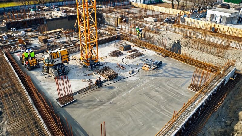 Construction Workers Collaborating on a Building Site during Daylight ...