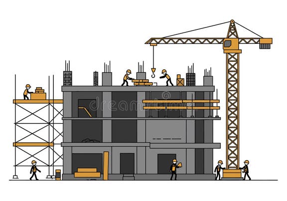 Building Under Construction Clipart Stock Vector - Illustration of site ...