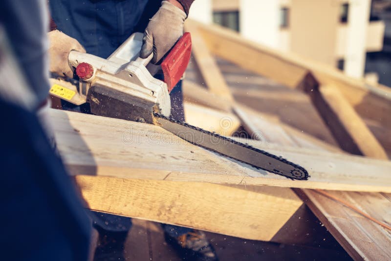 Man Cutting Timber with Hand Saw Stock Photo - Image of tool, woodwork ...
