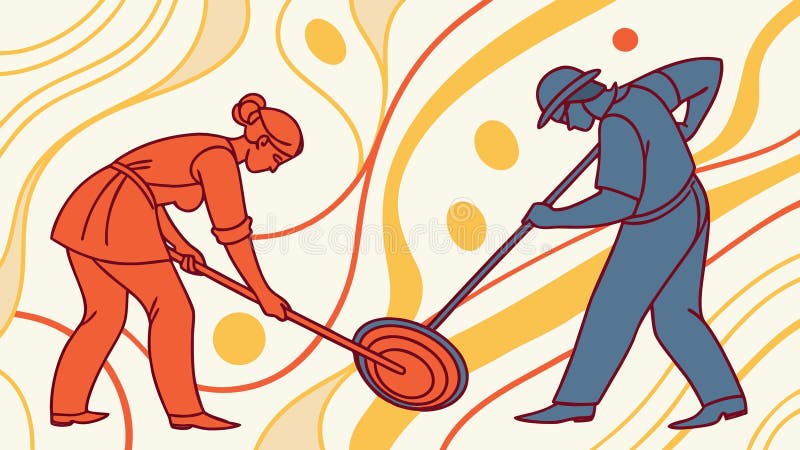 Construction Workers Digging, Hard Work, Labor, and Industry Vector Art ...