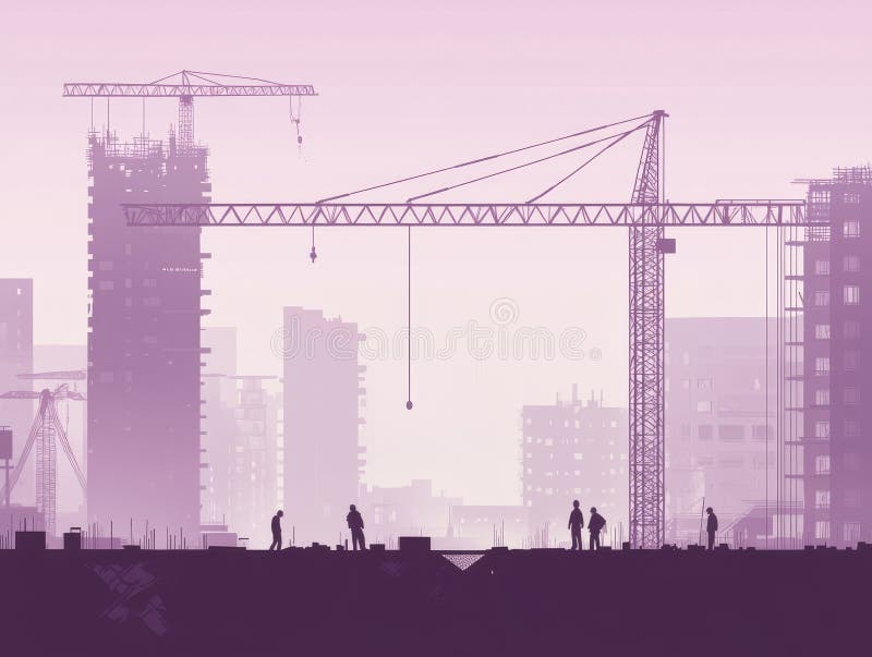 Construction Workers Discussing Building Progress on a Construction ...