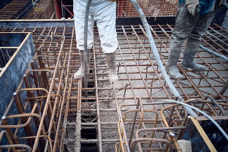 Workers compact concrete stock photo. Image of site - 244629814