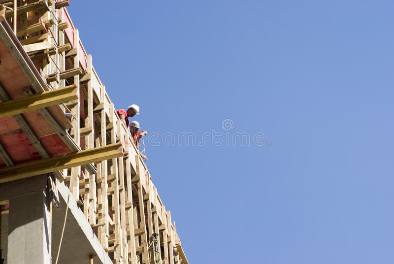 Workers Building a New Home - Vertical Stock Image - Image of crew ...